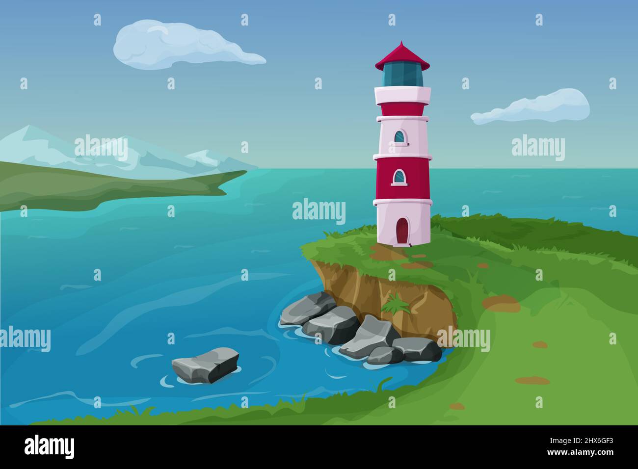 Beach scene cartoon hi-res stock photography and images - Alamy