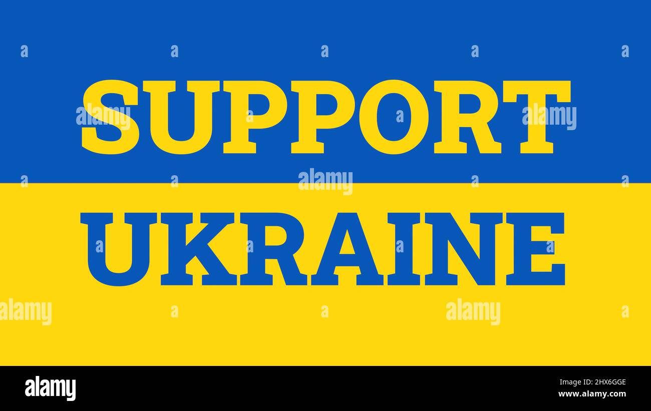 Support Ukraine concept during invasion in flag background Stock Photo ...