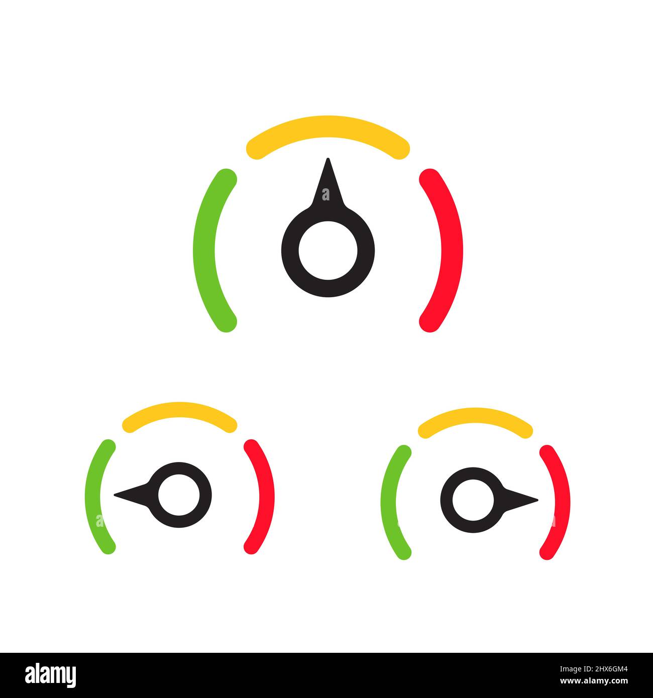 speedometer 3 different position icon vector for graphic design, logo ...