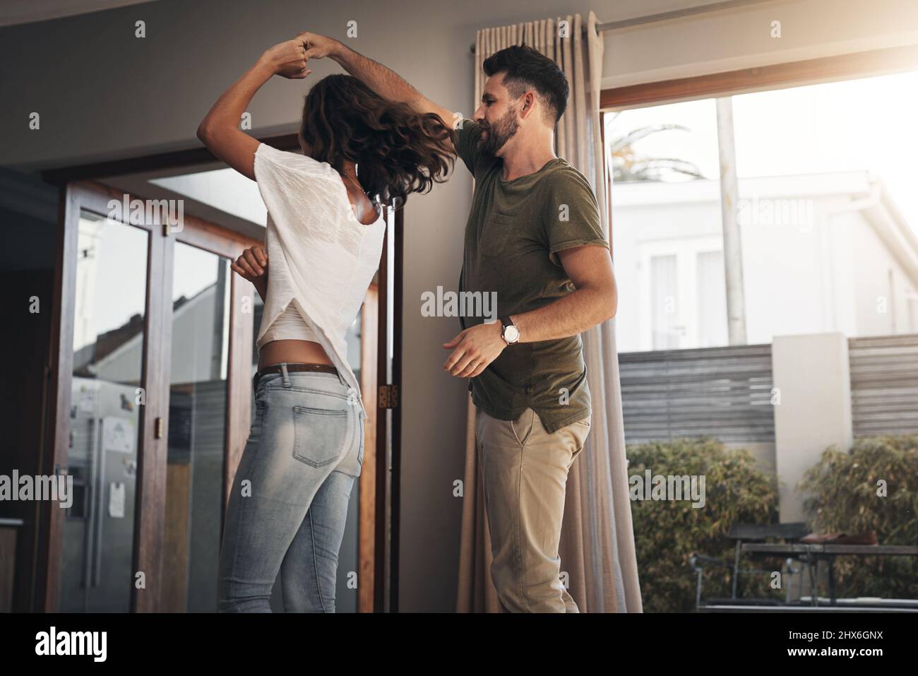 Two men one woman dancing together hi-res stock photography and images ...
