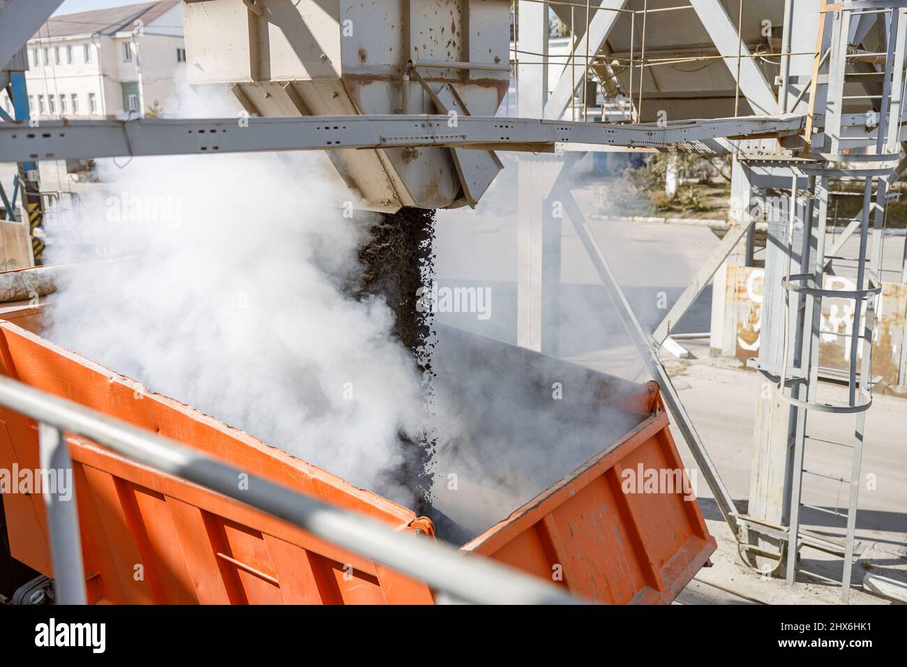 View of production process at construction plant Stock Photo - Alamy