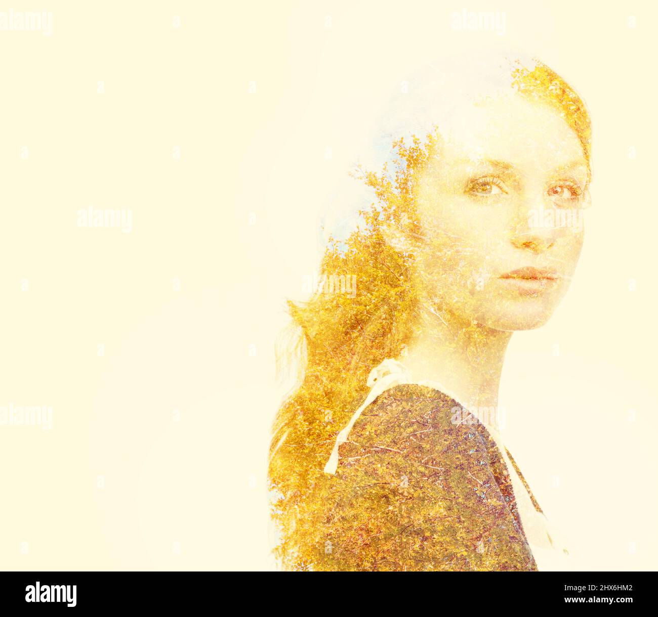 True beauty is reflected in the soul. Composite image of nature ...