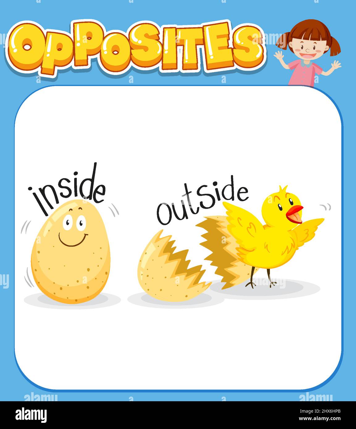 Opposite words for inside and outside illustration Stock Vector Image ...