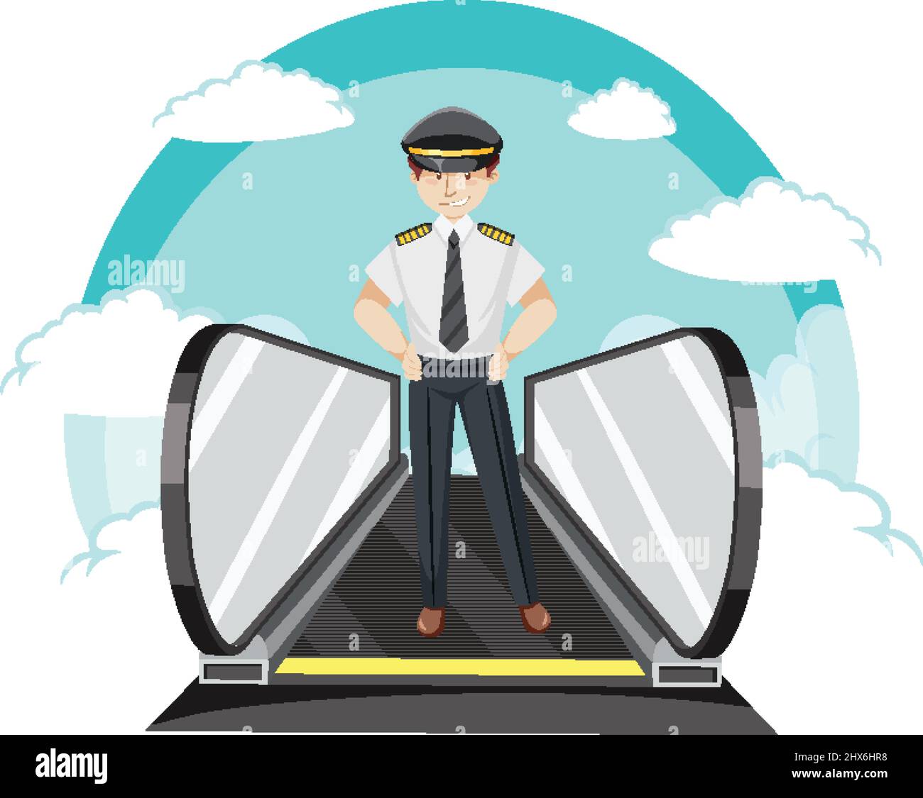 Happy pilot travel holiday theme illustration Stock Vector Image & Art ...