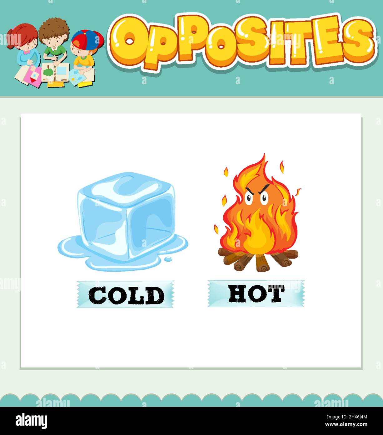 Opposite words for cold and hot illustration Stock Vector Image & Art ...