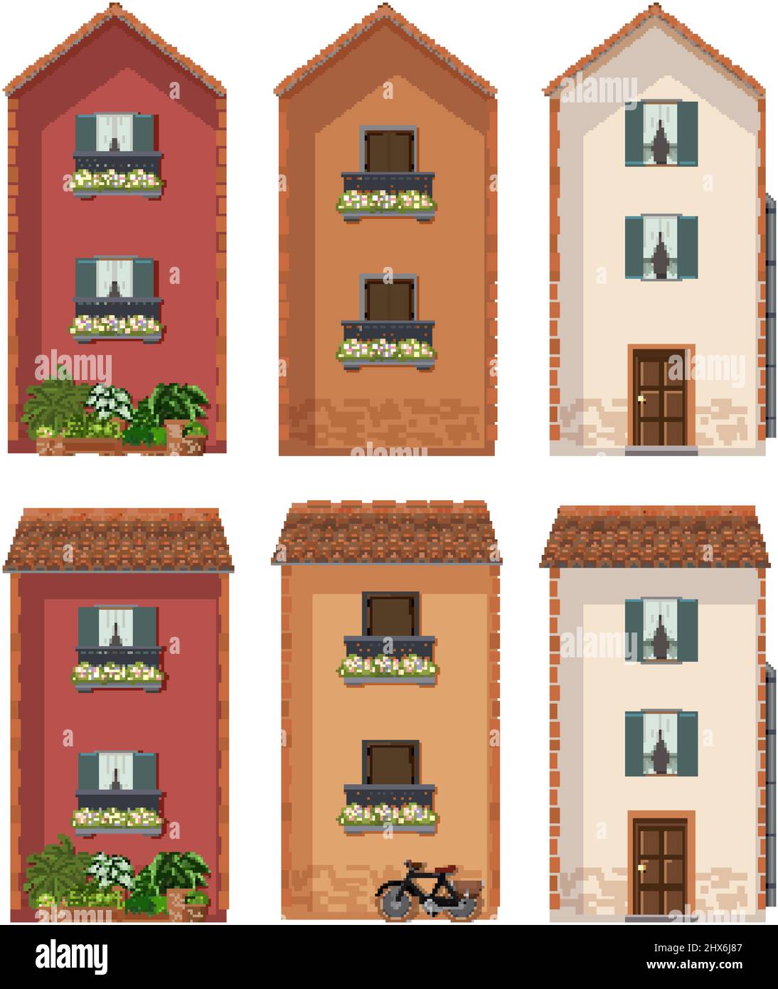 Building designs with two windows illustration Stock Vector Image & Art ...