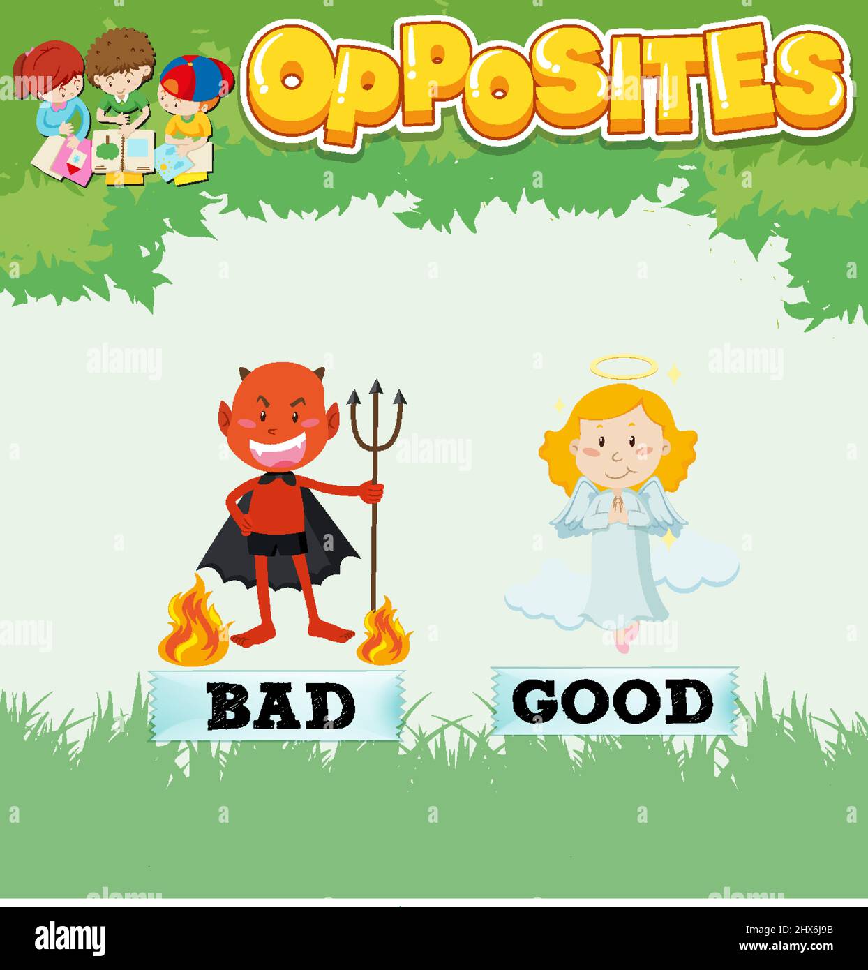 Opposite words for bad and good illustration Stock Vector Image & Art ...