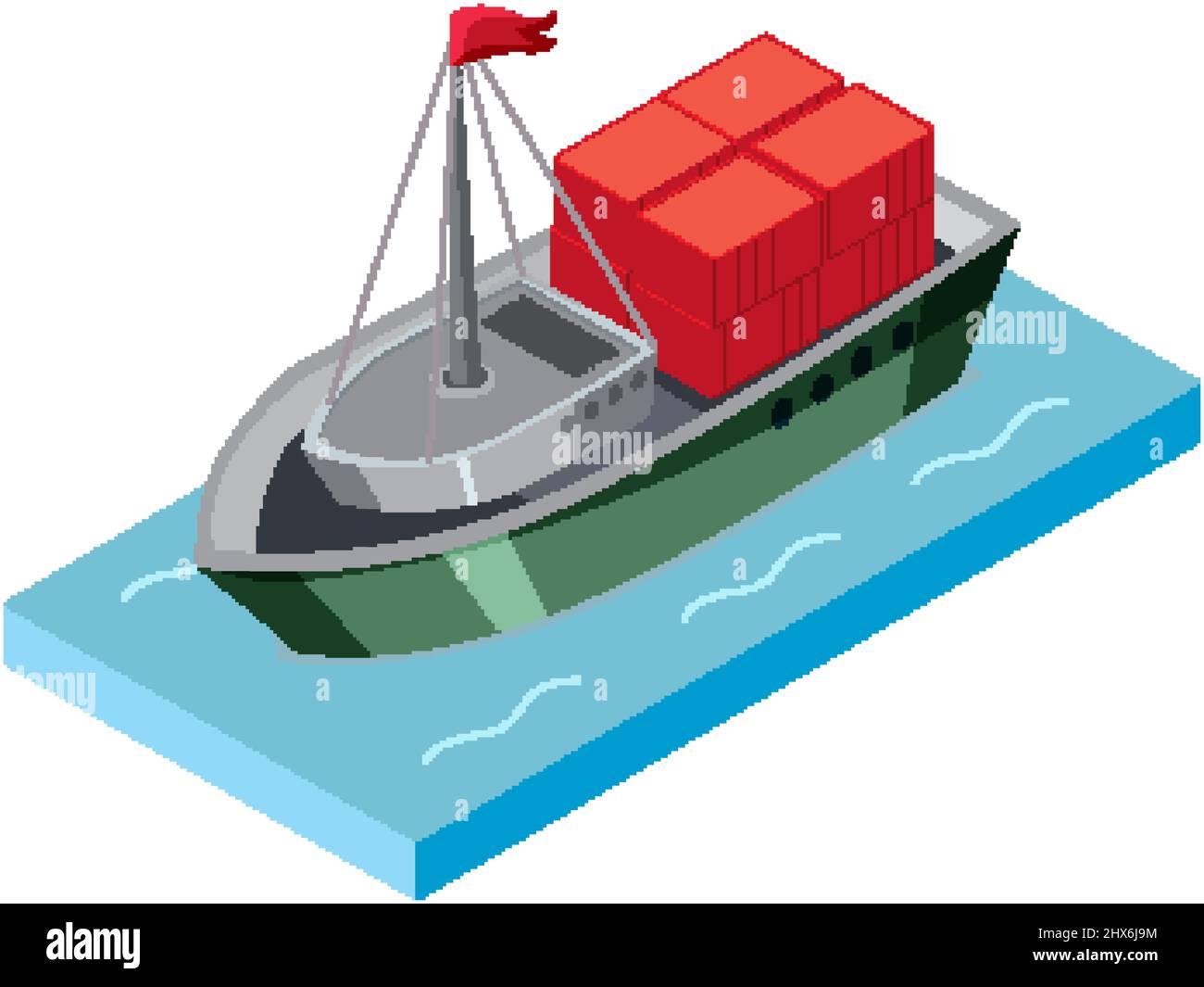 Isometric ship icon on white background illustration Stock Vector Image ...