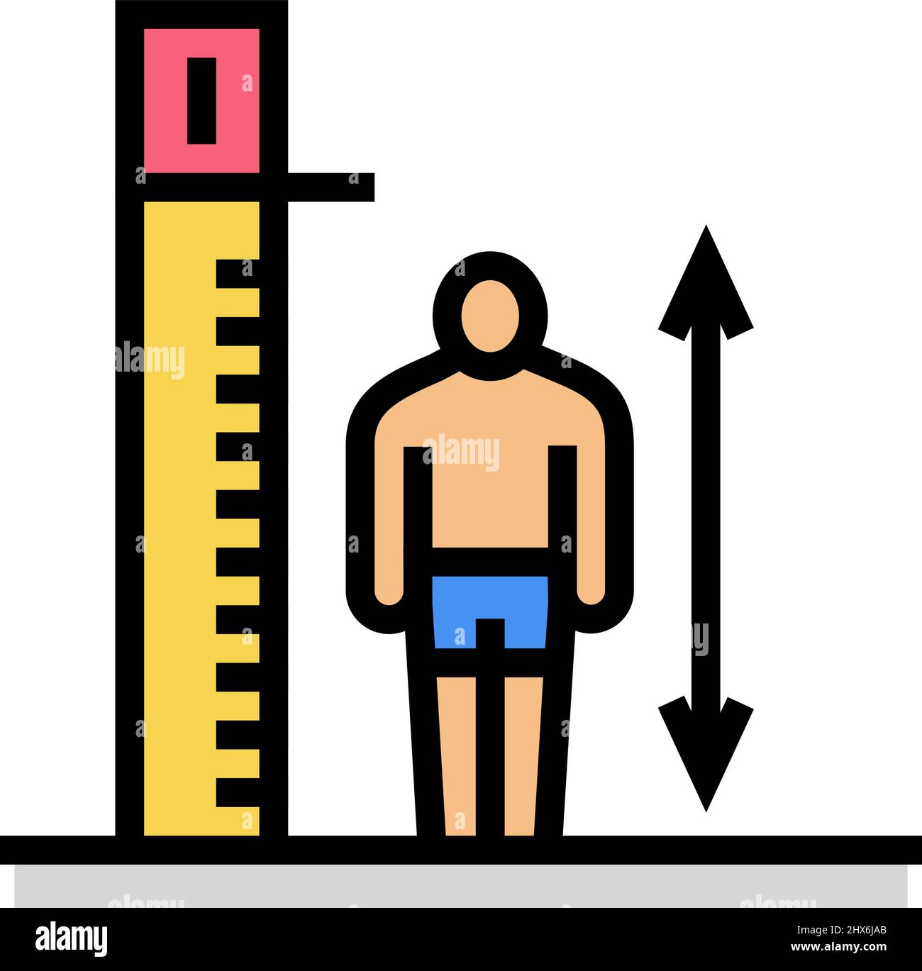 height limit kid color icon vector illustration Stock Vector Image ...