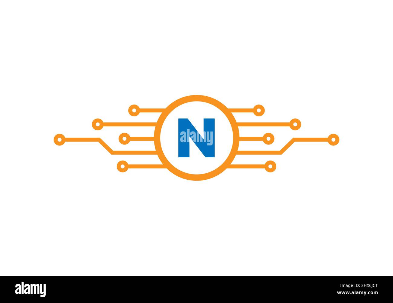 Letter N Logo Design Template. N Letter For Cyber Logo Protection ...
