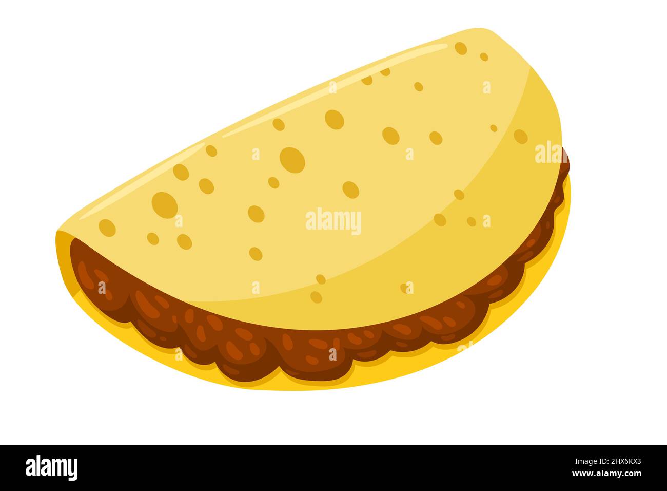 Cartoon Tacos with meat with vegetables vector illustration Mexican ...
