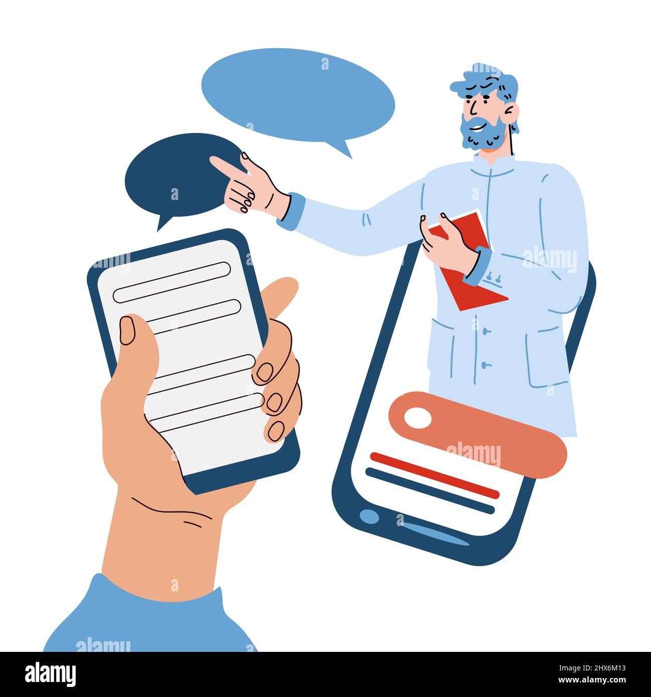 Online medical consultation cartoon vector illustration isolated on ...