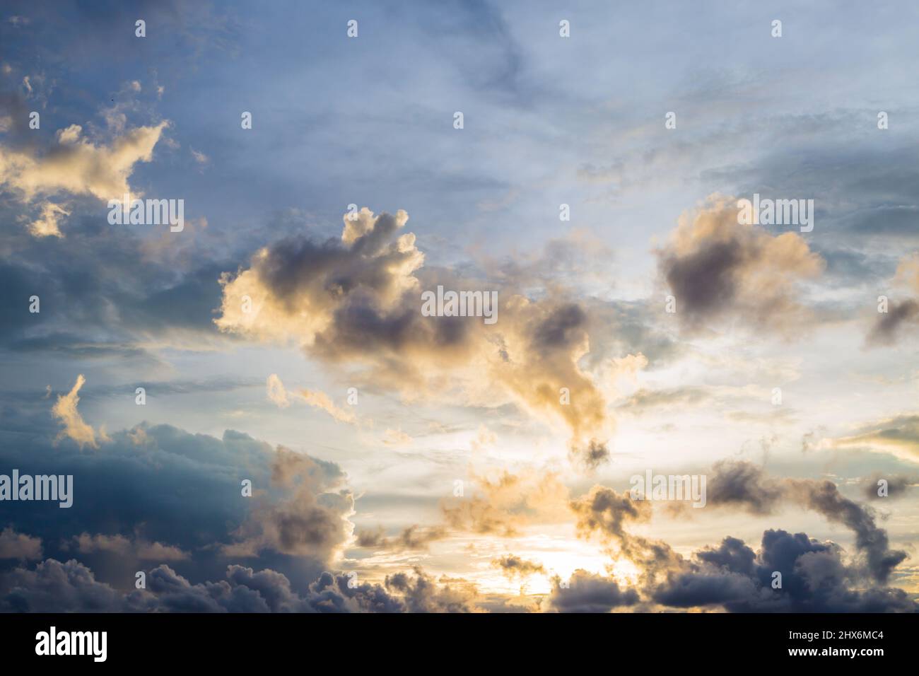Sky and clouds before sunset background Stock Photo - Alamy