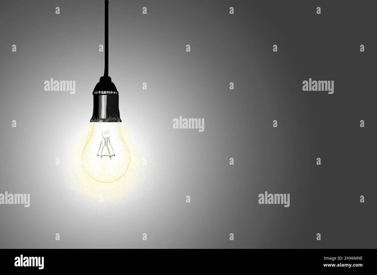 Electric lighting of glow lamp Abstract illustration Illustration Stock ...