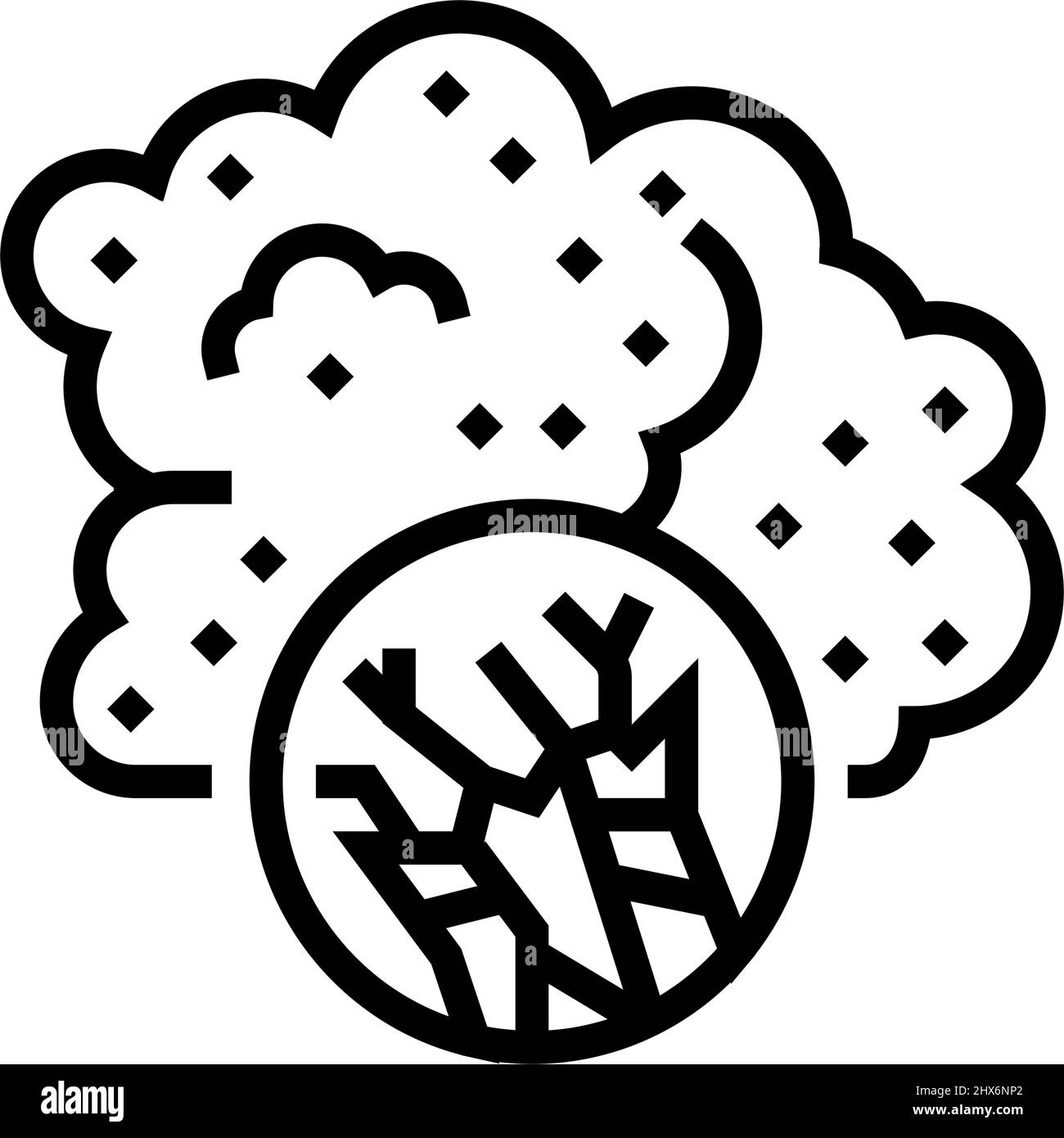 air asbestos pollution line icon vector illustration Stock Vector Image ...
