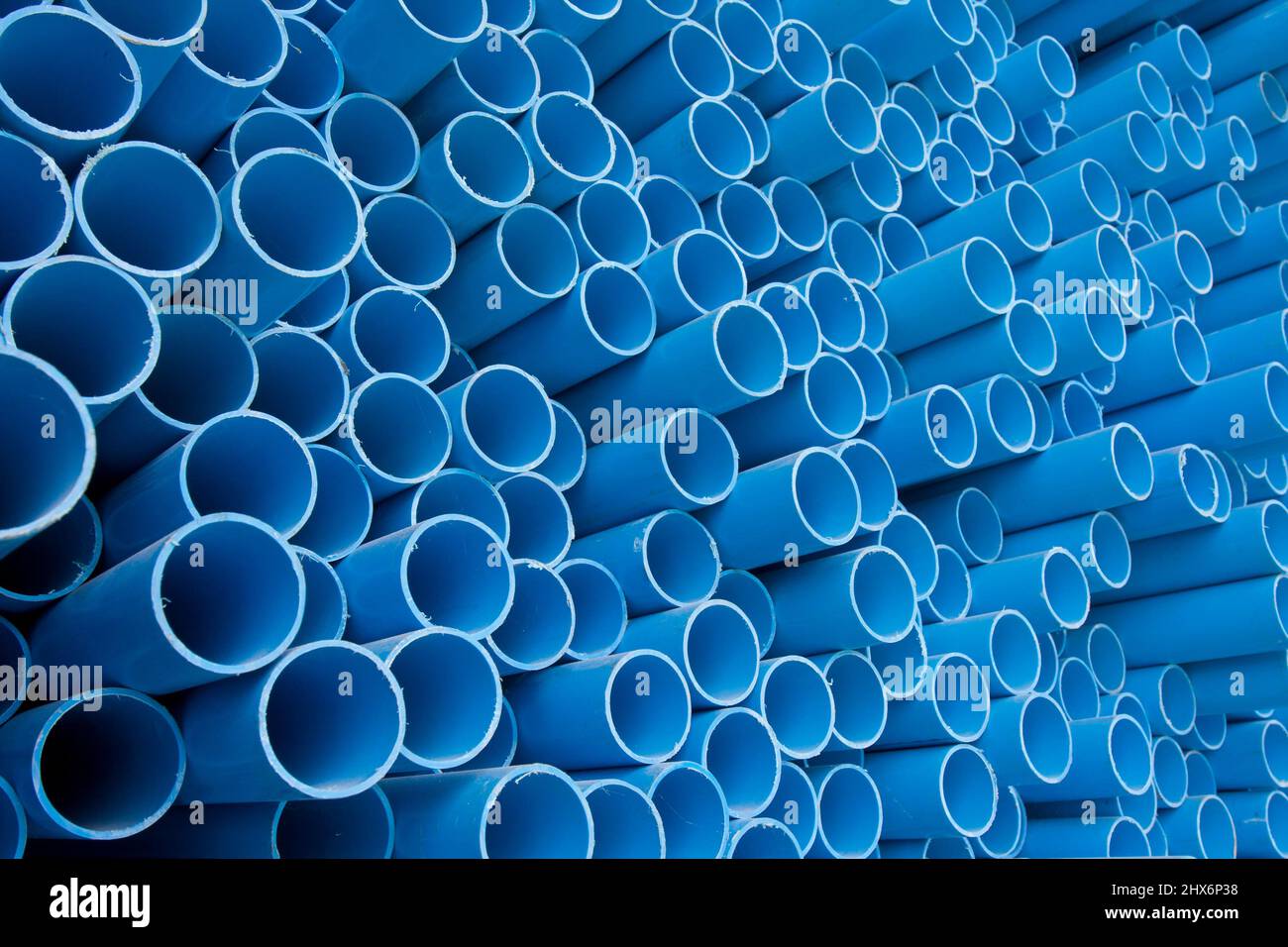 PVC. pipes in warehouse Stock Photo - Alamy