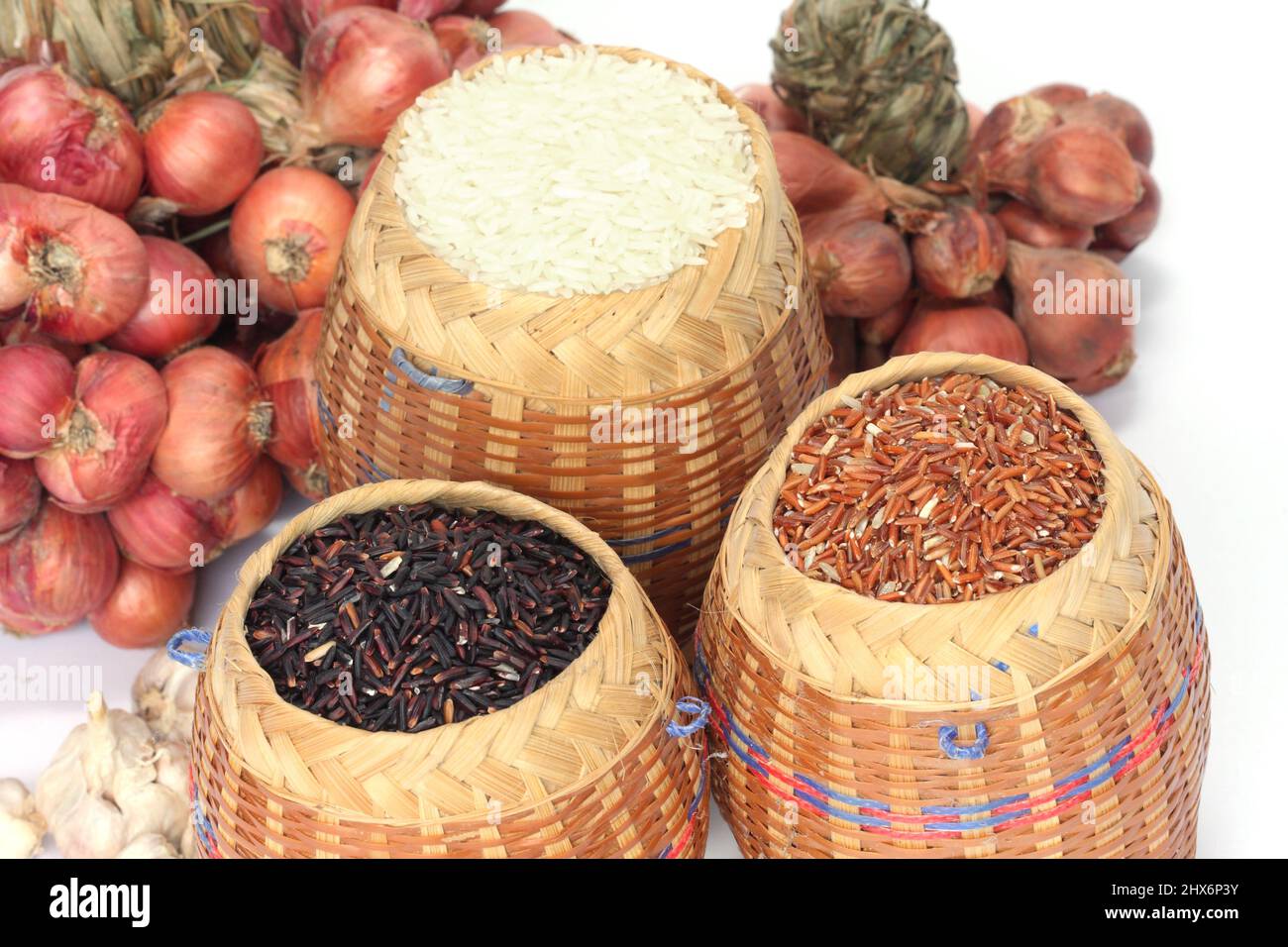 Organic food : black glutinous rice, red jasmine rice, red jasmine rice ...
