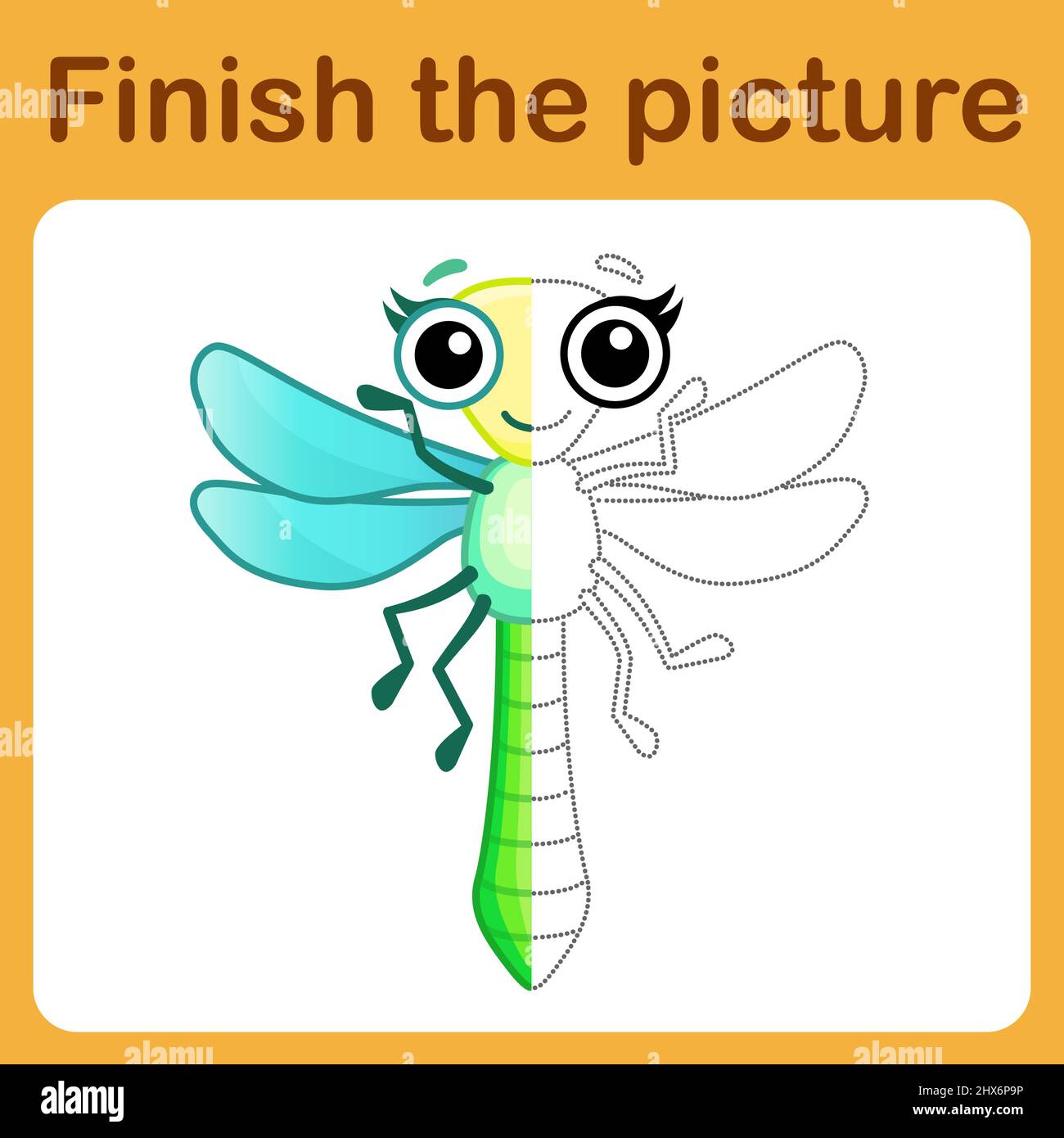 Connect the dot and complete the picture. Simple coloring for children ...