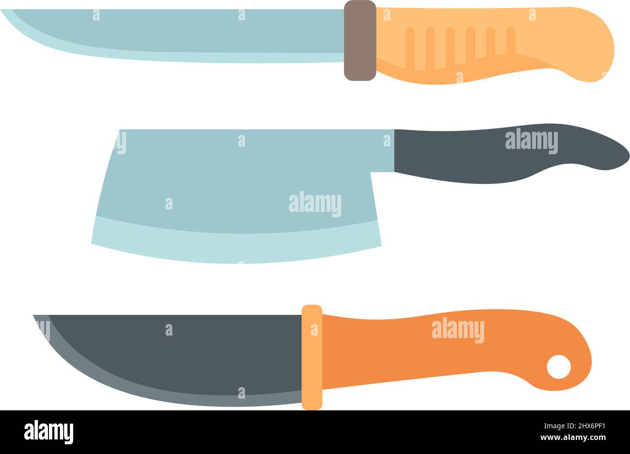 Knives assortment, butchers and kitchen vector Stock Vector Image & Art ...