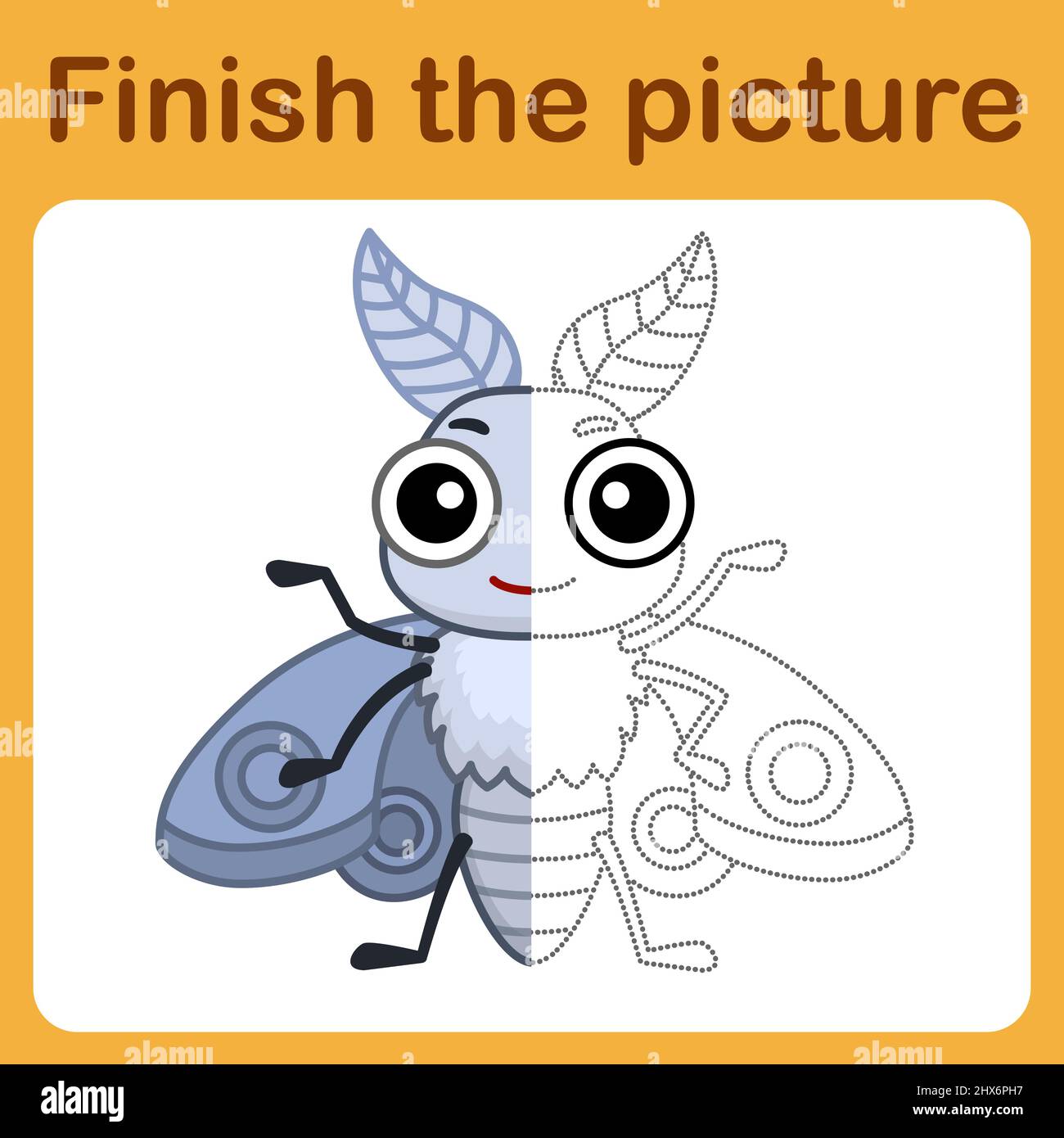 Connect the dot and complete the picture. Simple coloring for children ...