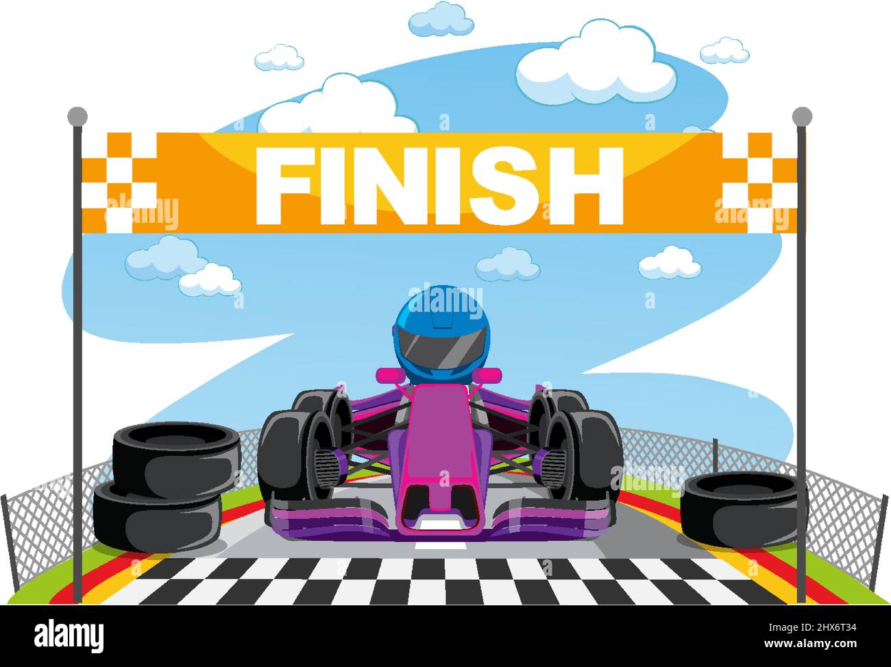 Race Finish Line Cartoon