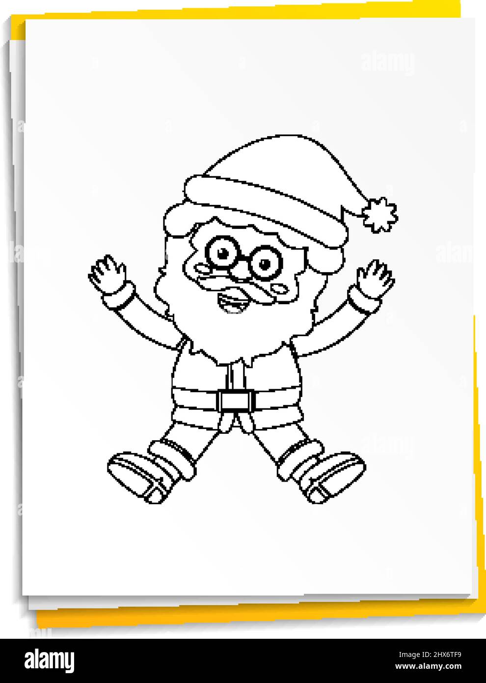 Hand drawn Santa on paper illustration Stock Vector Image & Art - Alamy