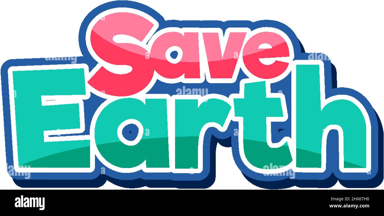 Save Earth typography logo design illustration Stock Vector Image & Art ...