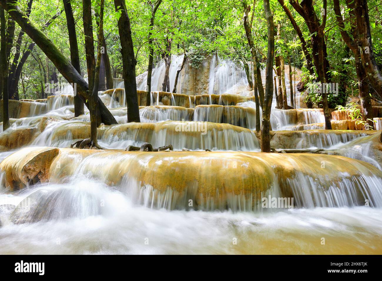 Beautiful long waterfall in hi-res stock photography and images - Alamy