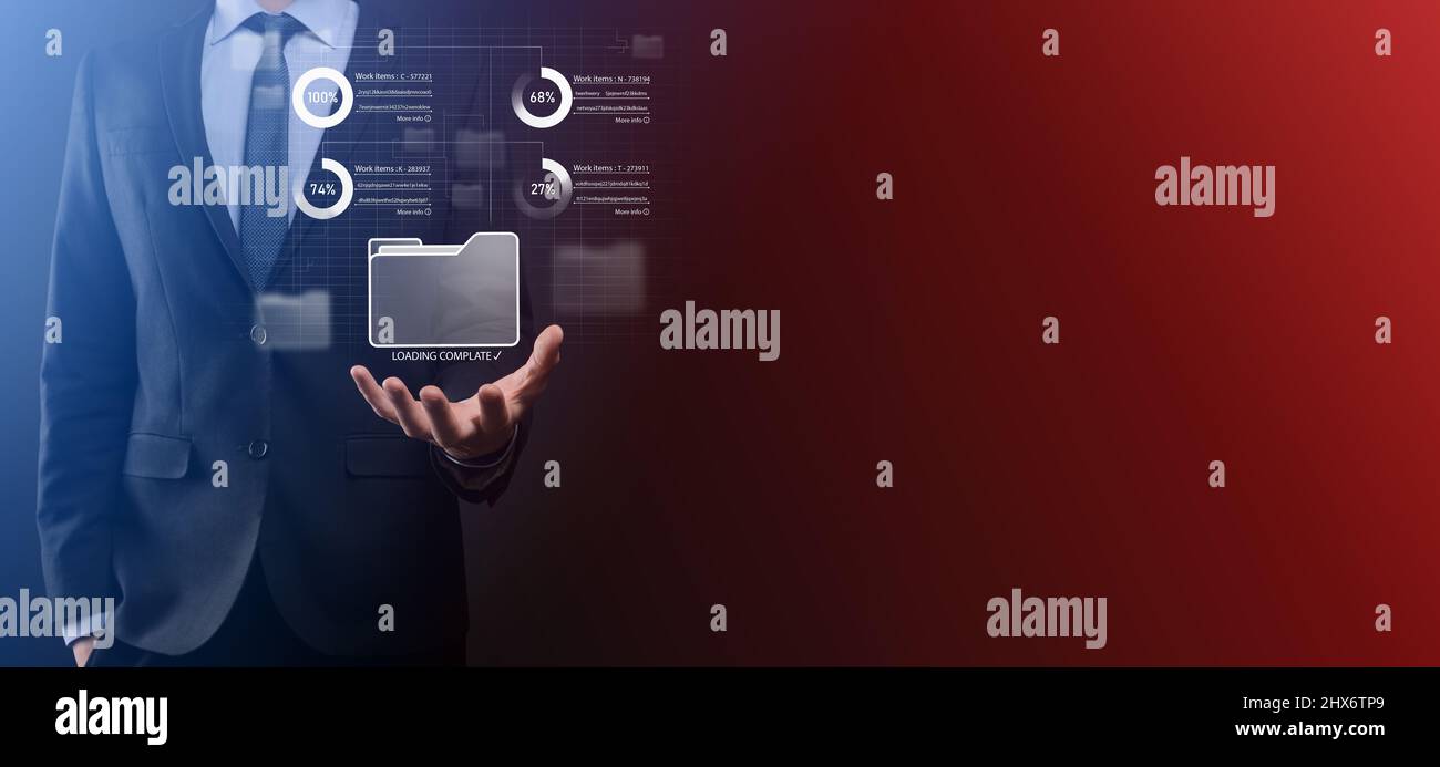 Business developer hand using board framework on virtual modern ...