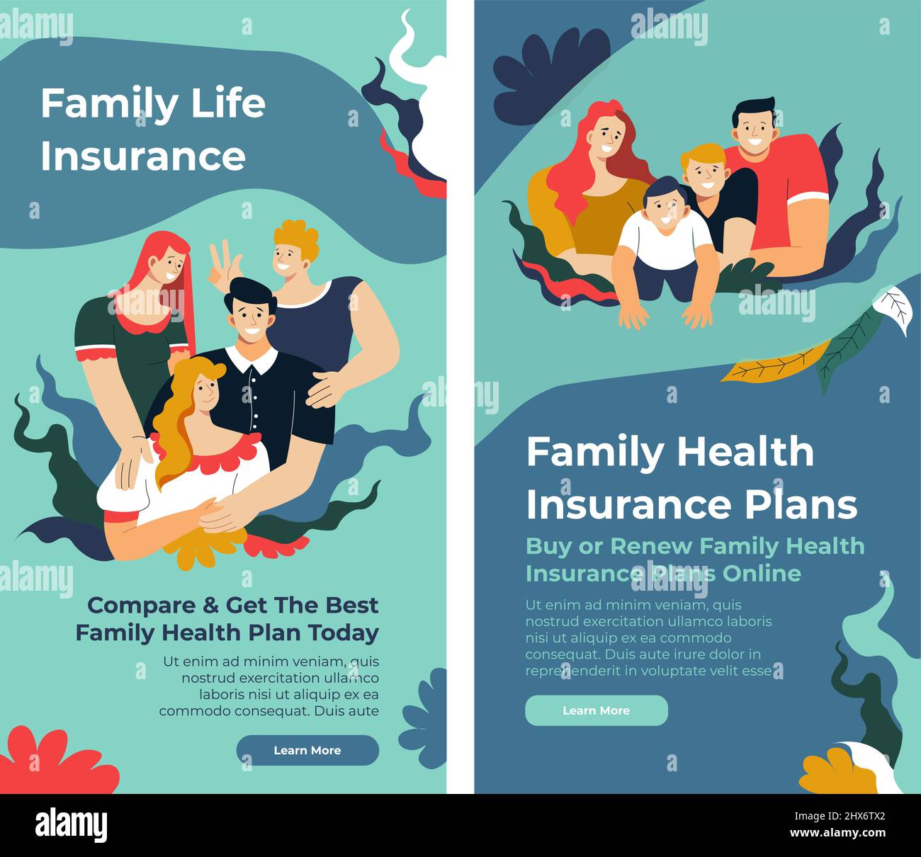 Family life insurance, compare and get best plan Stock Vector Image ...
