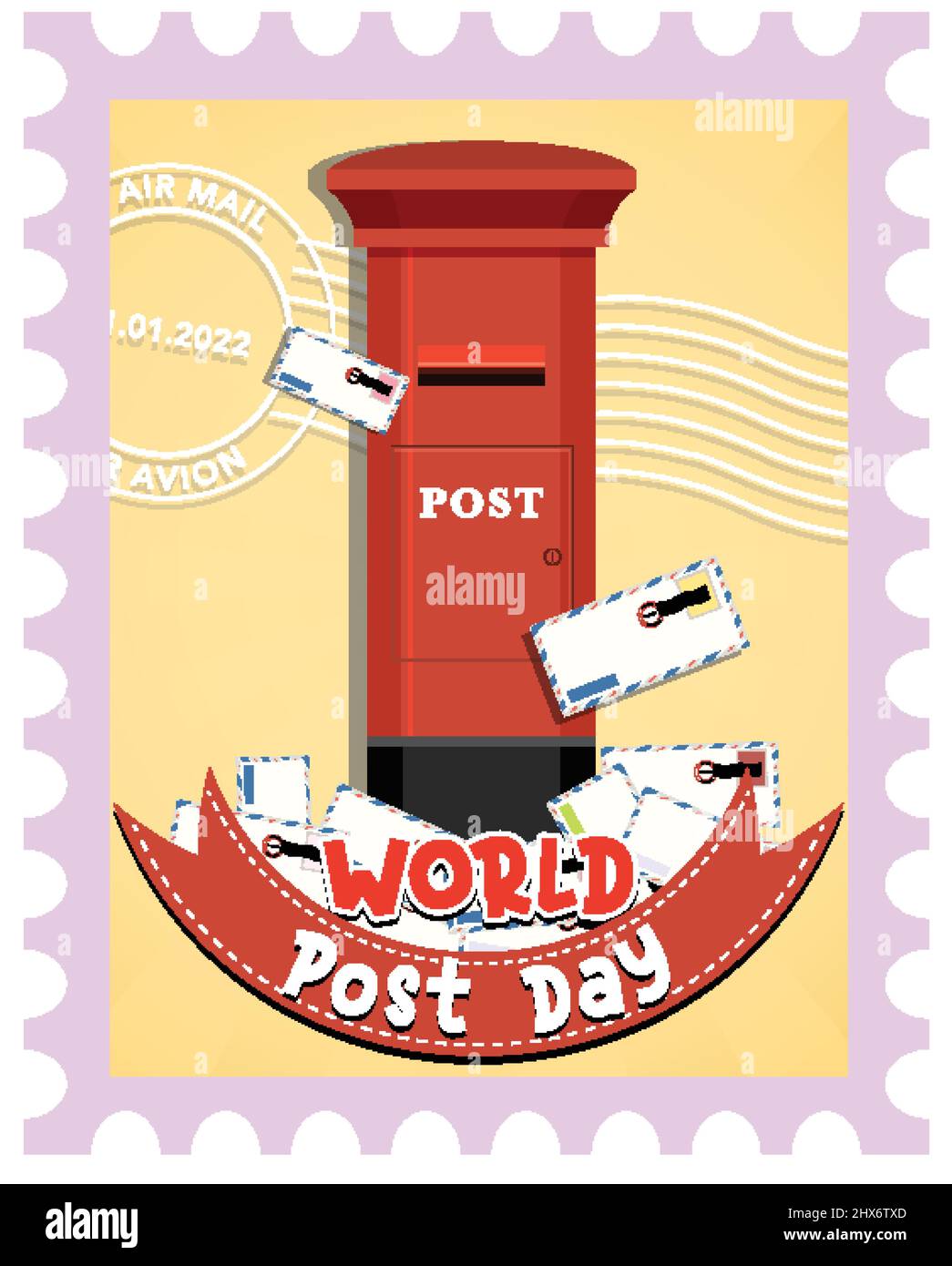 World Post Day logo with post box illustration Stock Vector Image & Art ...