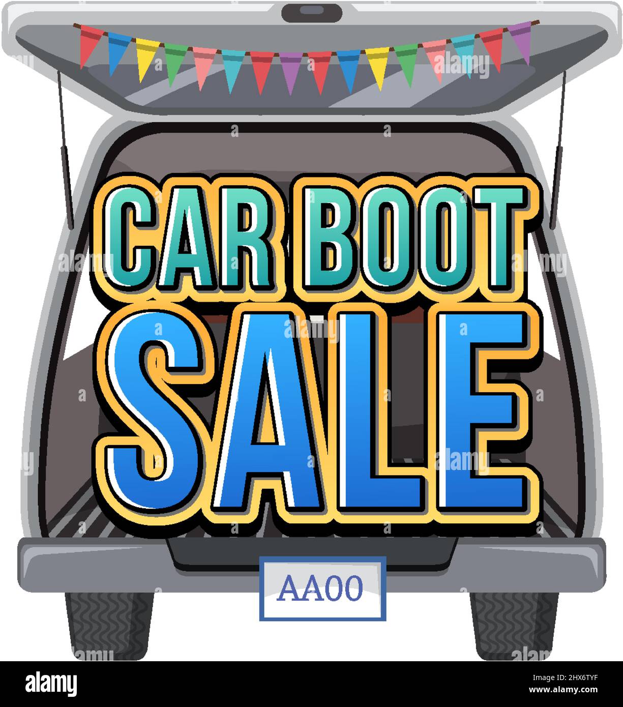 Car boot sale typography design illustration Stock Vector Image & Art ...