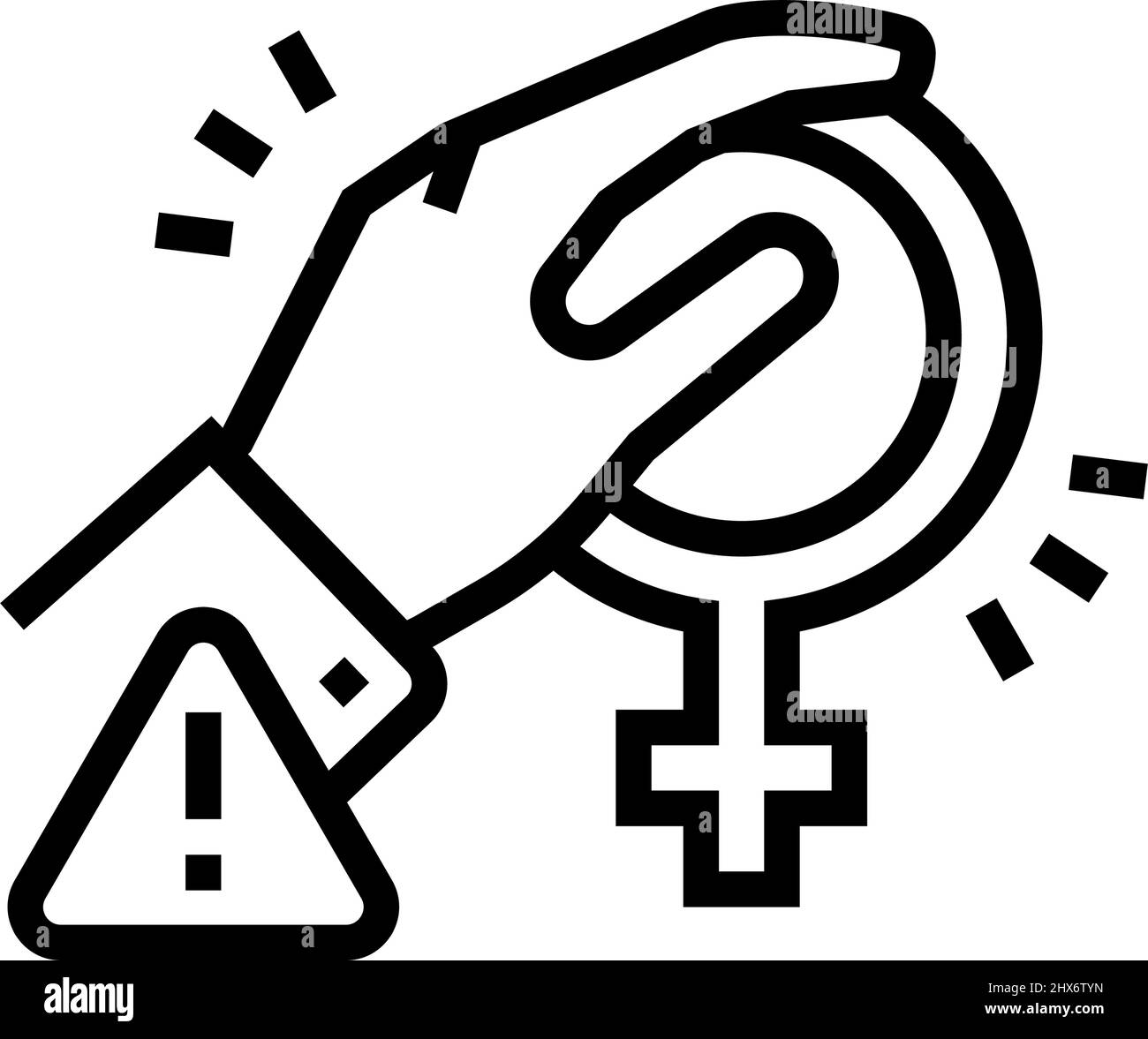 harassment female line icon vector illustration Stock Vector Image ...