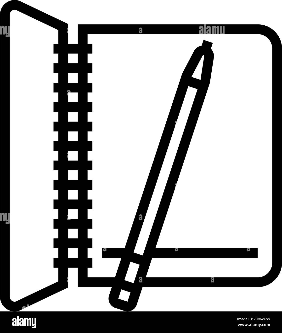 notebook for writing tasks line icon vector illustration Stock Vector ...