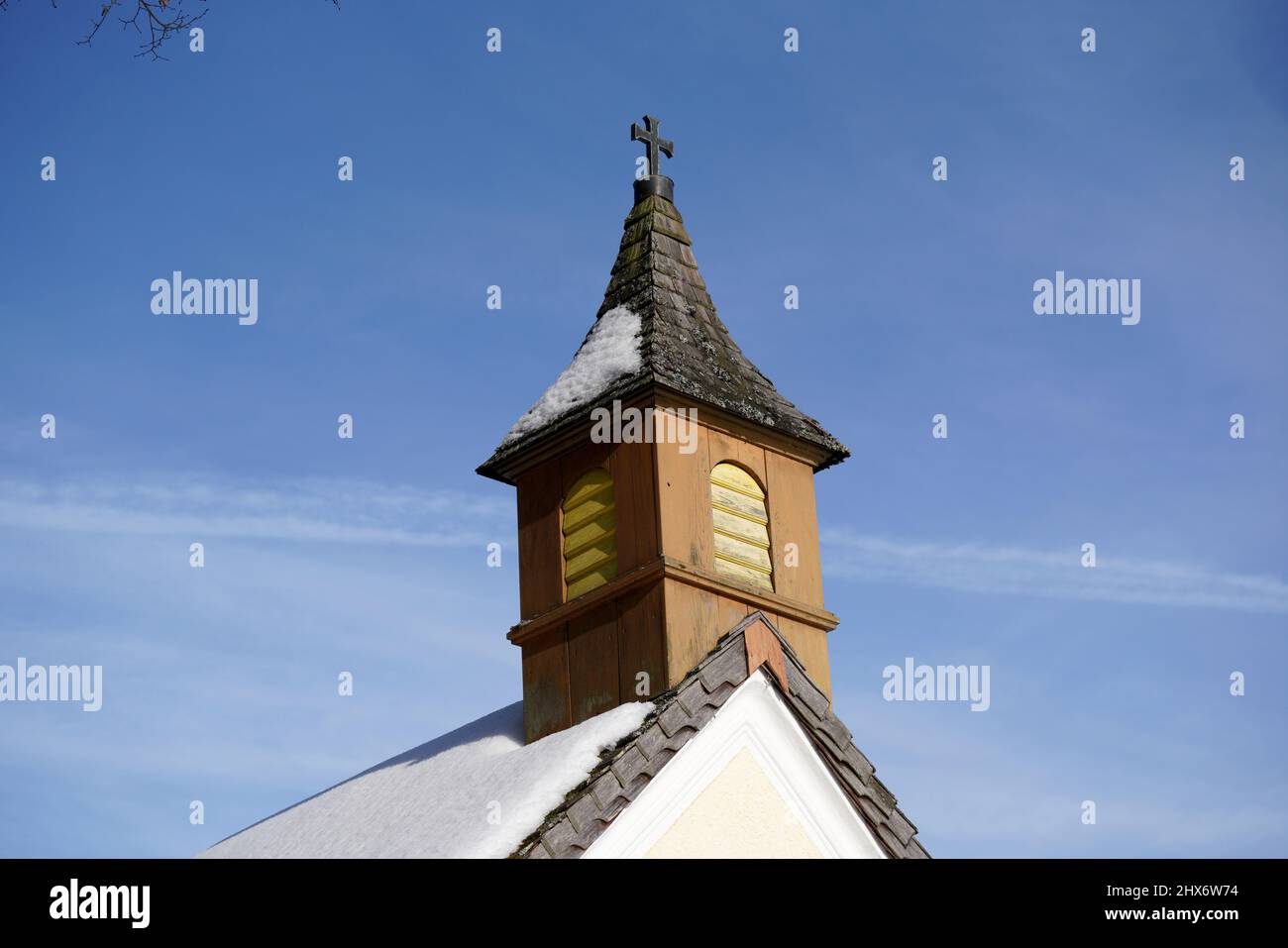 Winter with lots of snow in Bavaria is beautiful again every year Stock ...