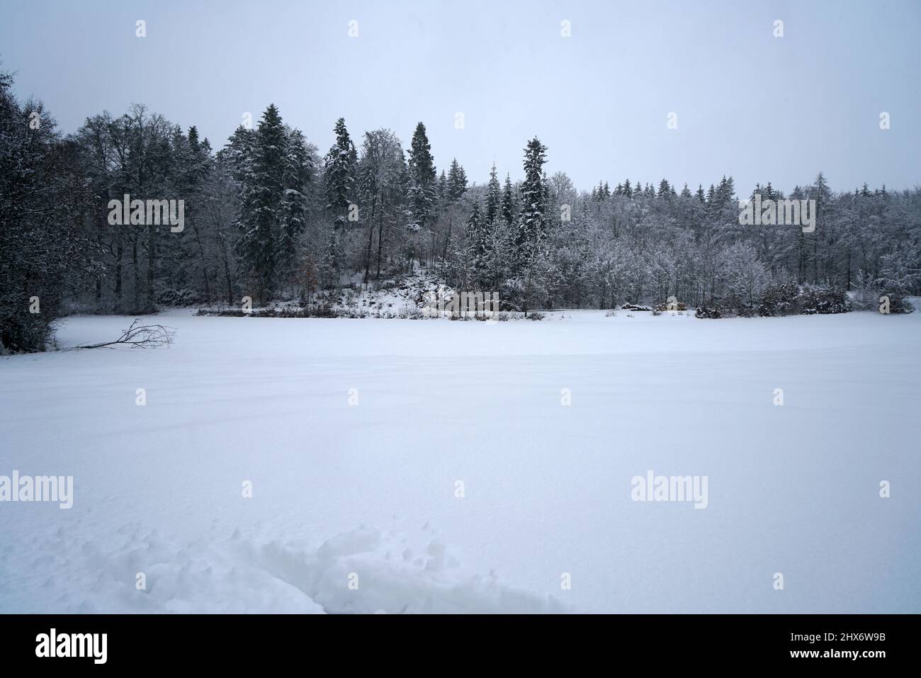 Winter with lots of snow in Bavaria is beautiful again every year Stock ...