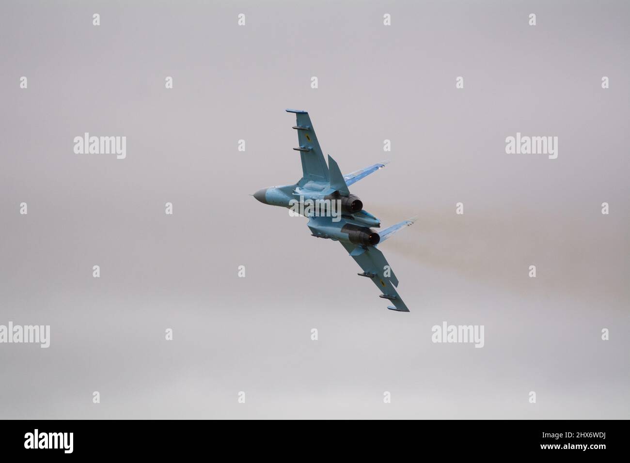 Ukrainian Air force Sukhoi SU-27 Flanker digital blue fighter jet plane ...