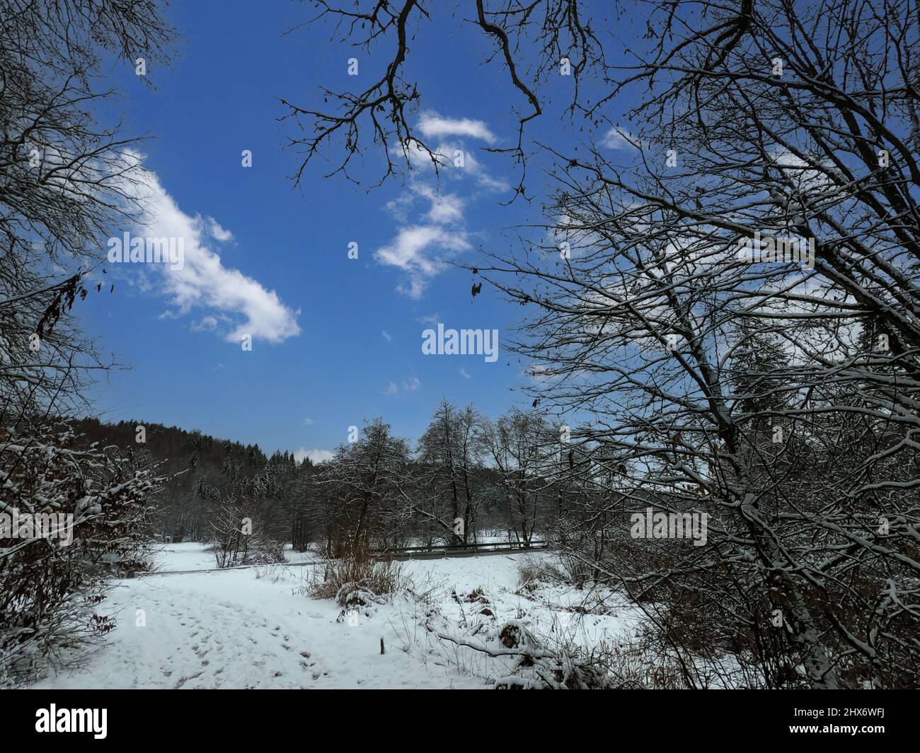 Winter with lots of snow in Bavaria is beautiful again every year Stock ...