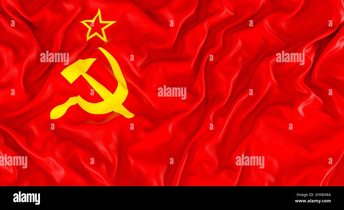 flag of the soviet socialist republic. 3d render Stock Photo - Alamy