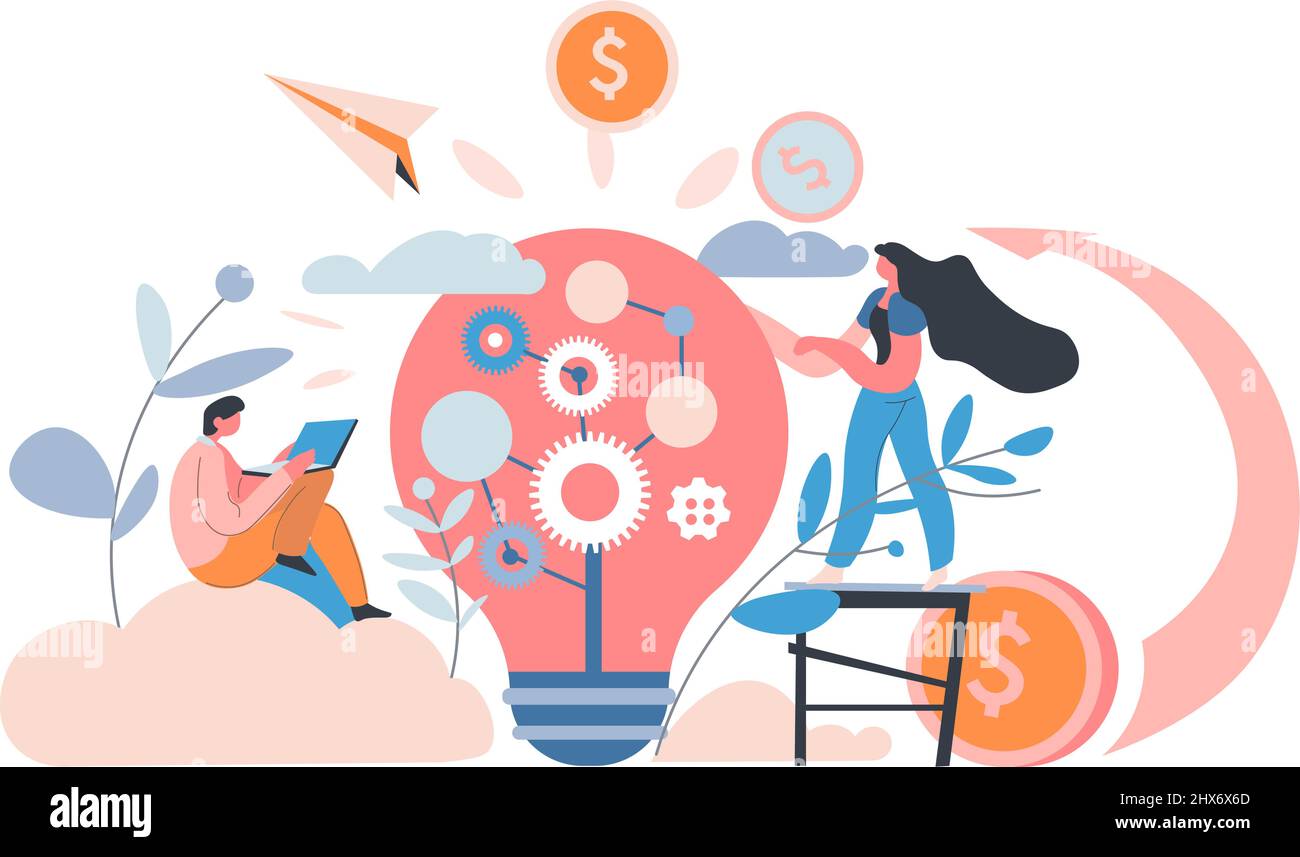 Business idea, innovative thought brainstorming Stock Vector Image ...