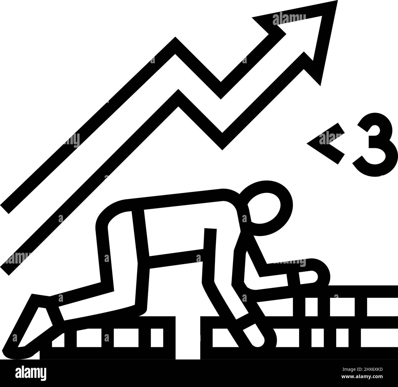 creeping inflation line icon vector illustration Stock Vector Image ...