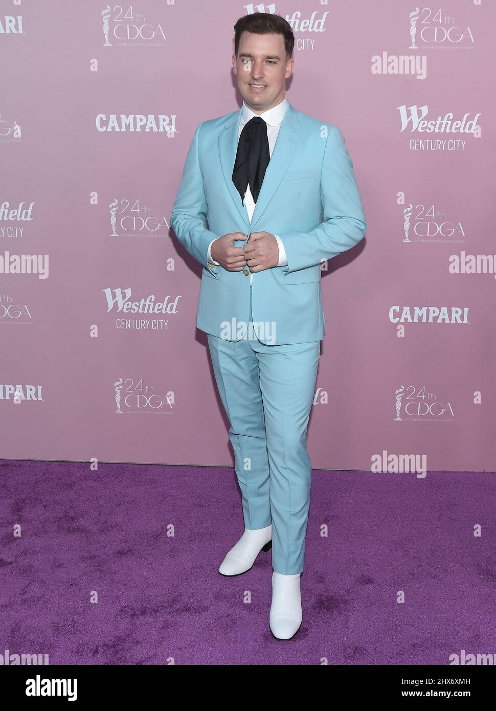 Monica, CA, March 9, 2022. Mitchell Travers arrives at the 24th CDGA ...