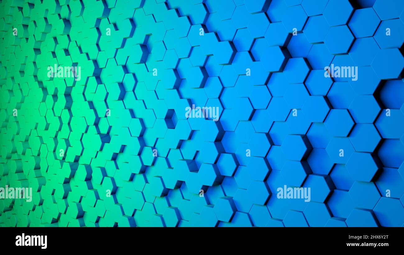 3d hexagon abstract background. Colored grid honeycomb texture digital ...