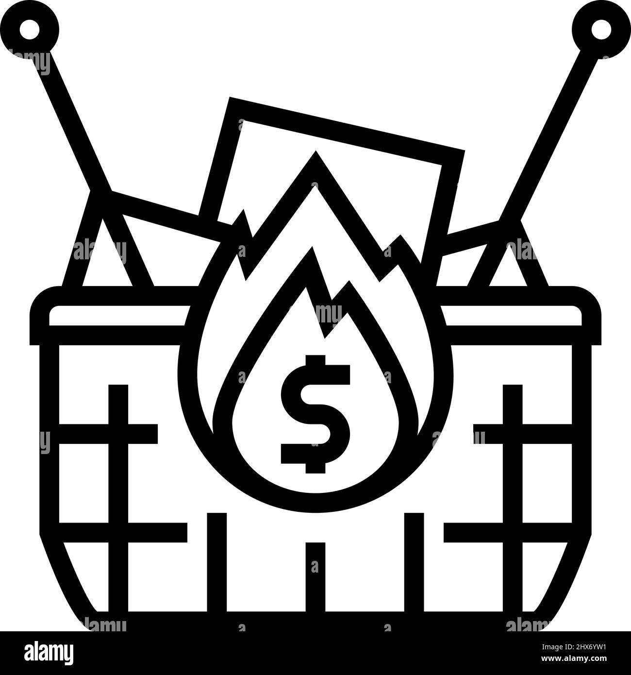 food asset inflation line icon vector illustration Stock Vector Image ...