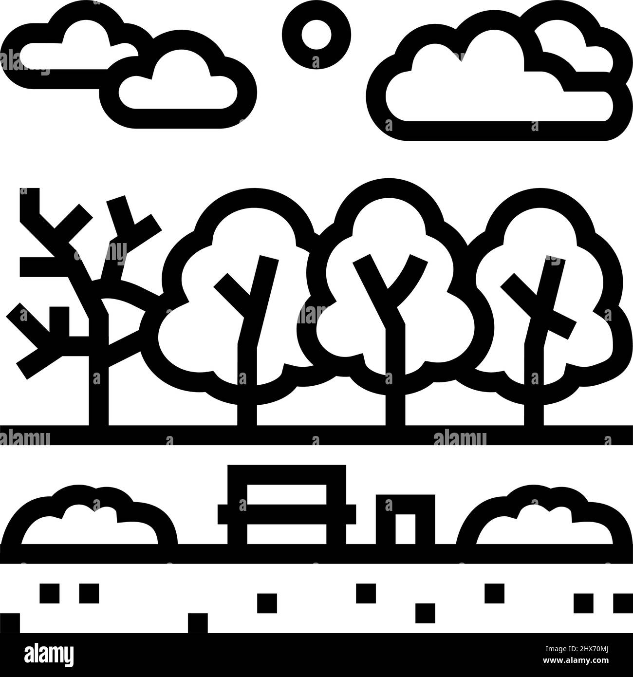 autumn park line icon vector illustration Stock Vector Image & Art - Alamy