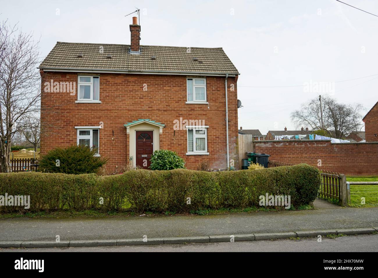 Detached house on a housing estate, social housing Stock Photo - Alamy