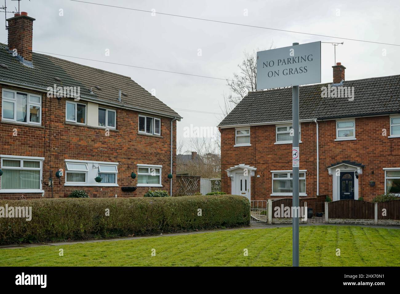 Group of semi detached houses on a housing estate, social housing Stock ...