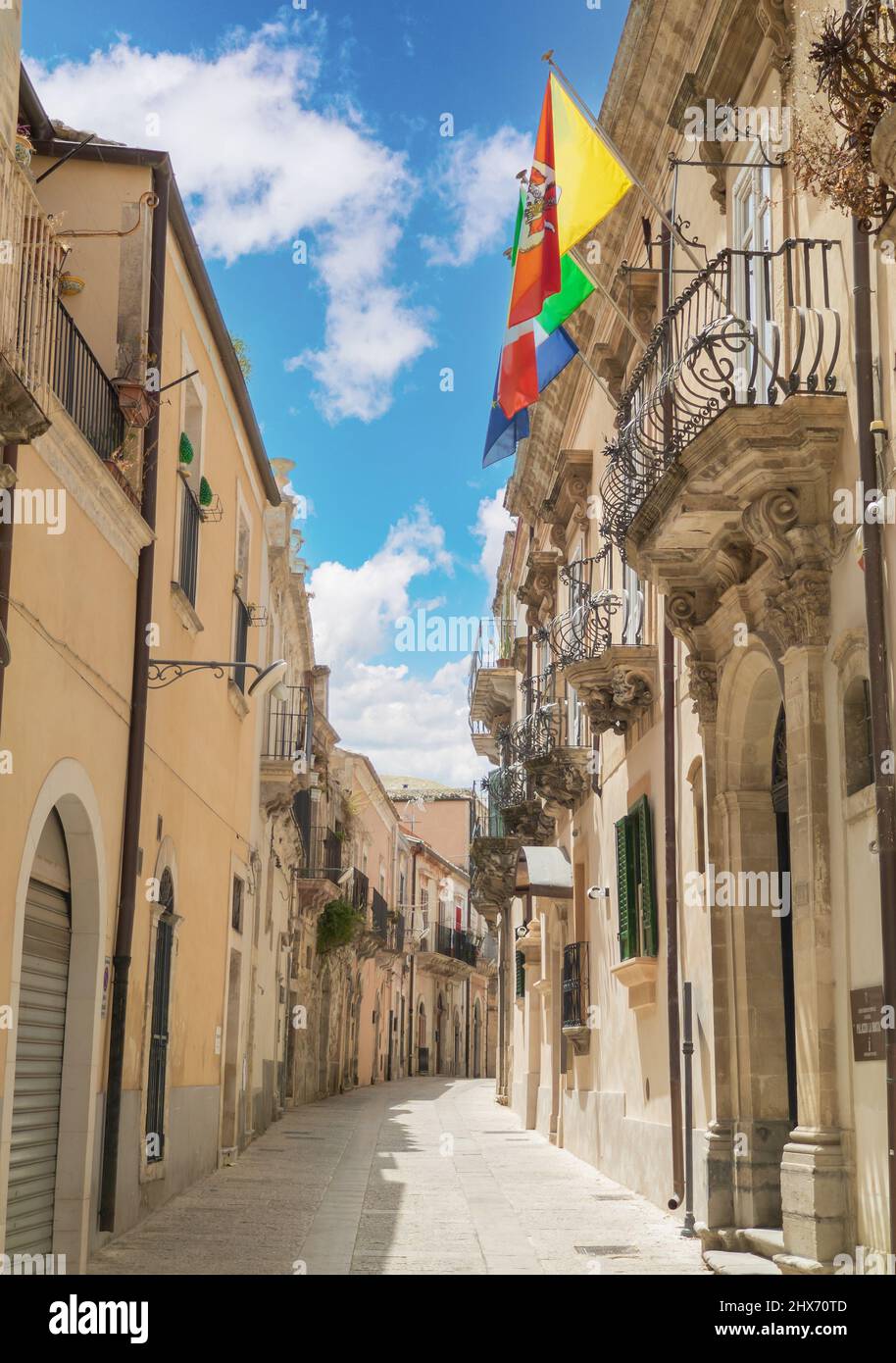 Ragusa (Sicilia, Italy) - A view of touristic baroque city in Sicily ...