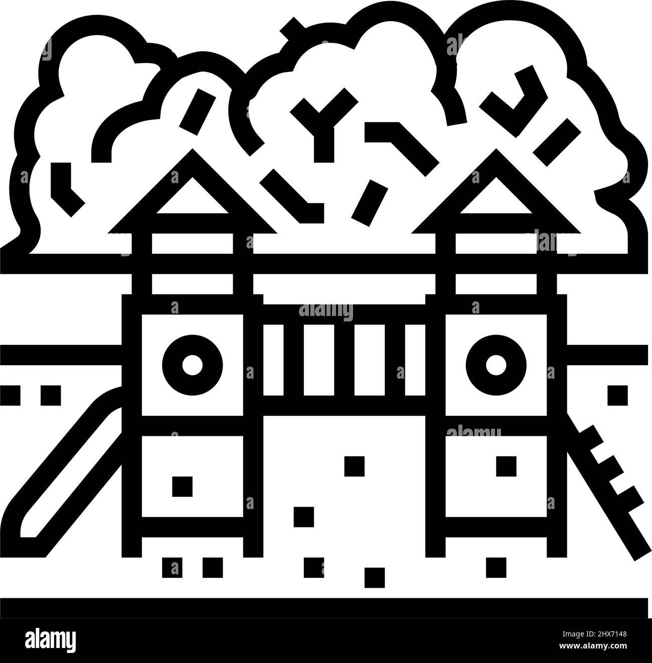 playground park line icon vector illustration Stock Vector Image & Art ...