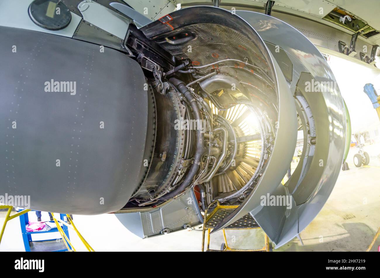 Engine of the airplane under heavy maintenance Stock Photo - Alamy